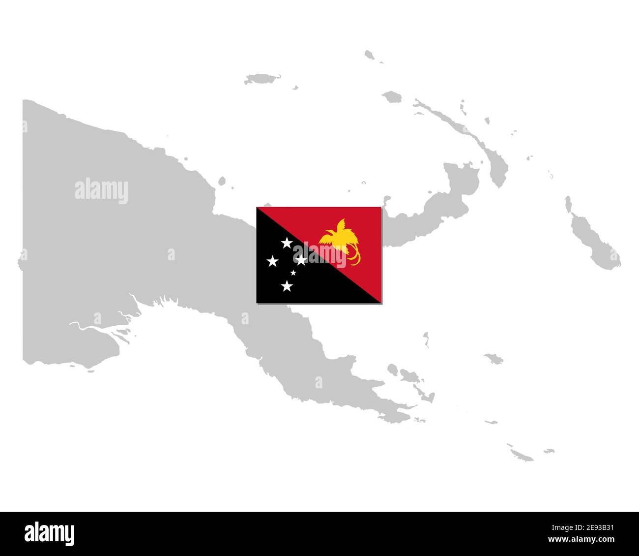 Flag and map of Papua New Guinea Stock Photo - Alamy