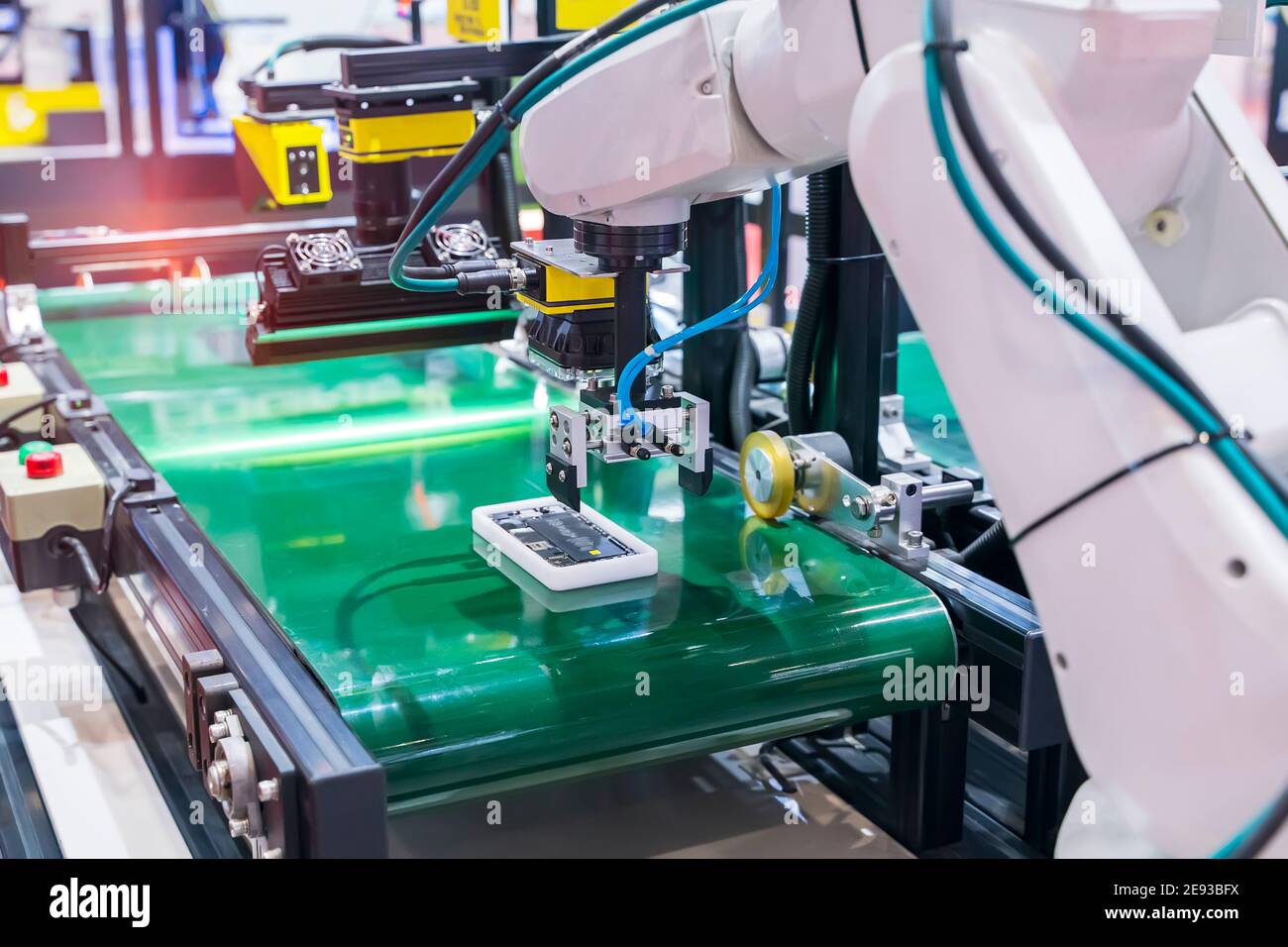 intelligence machine working in mobile phone factory,Smart factory ...