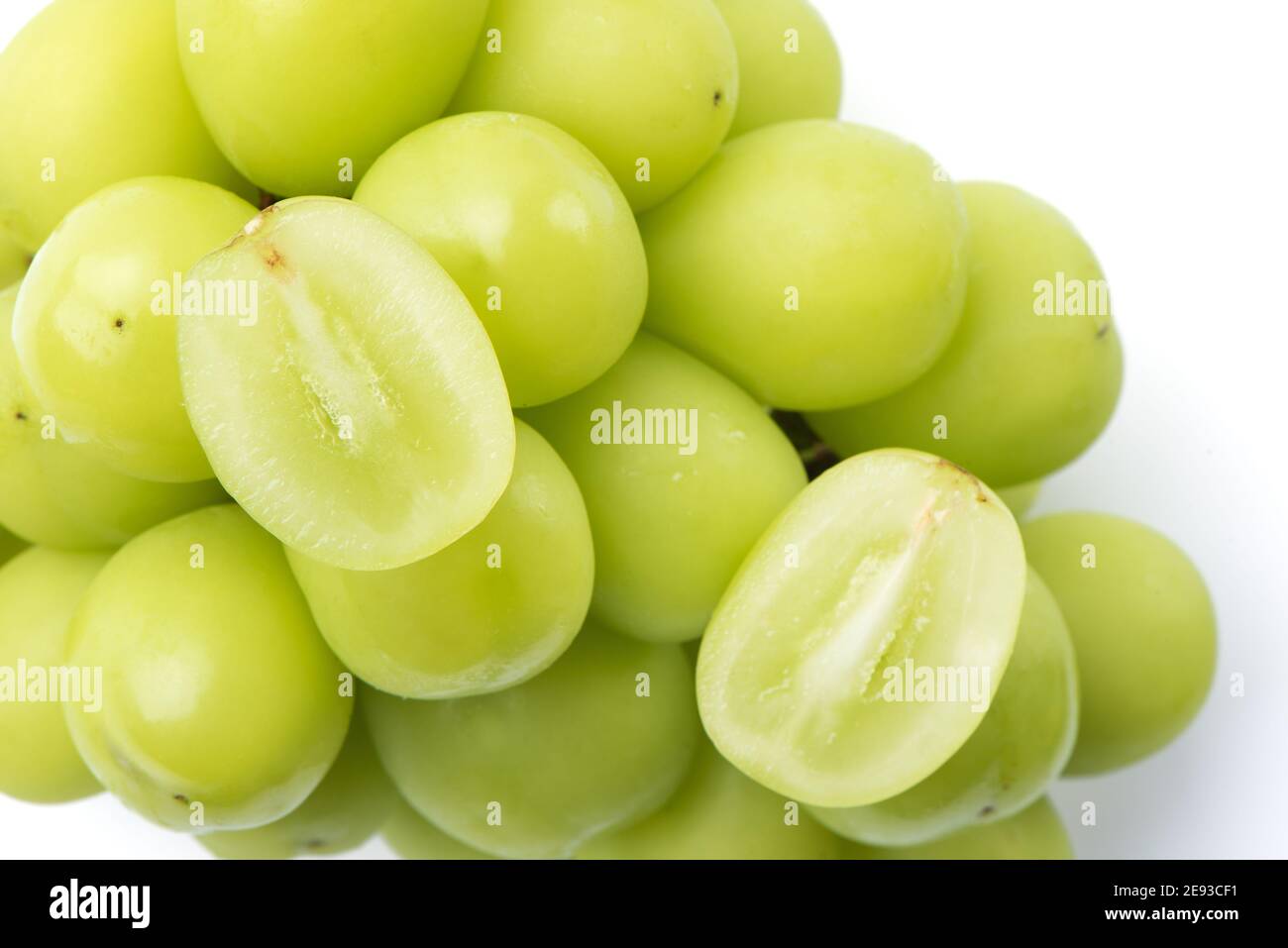 Close up of beautiful a bunch of Shine Muscat green grape isolated on ...