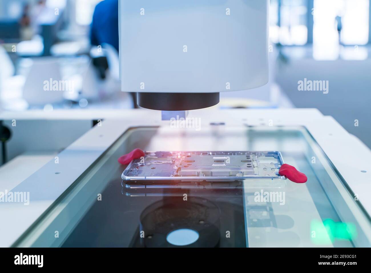 Robotic machine vision system in phone factory Stock Photo - Alamy