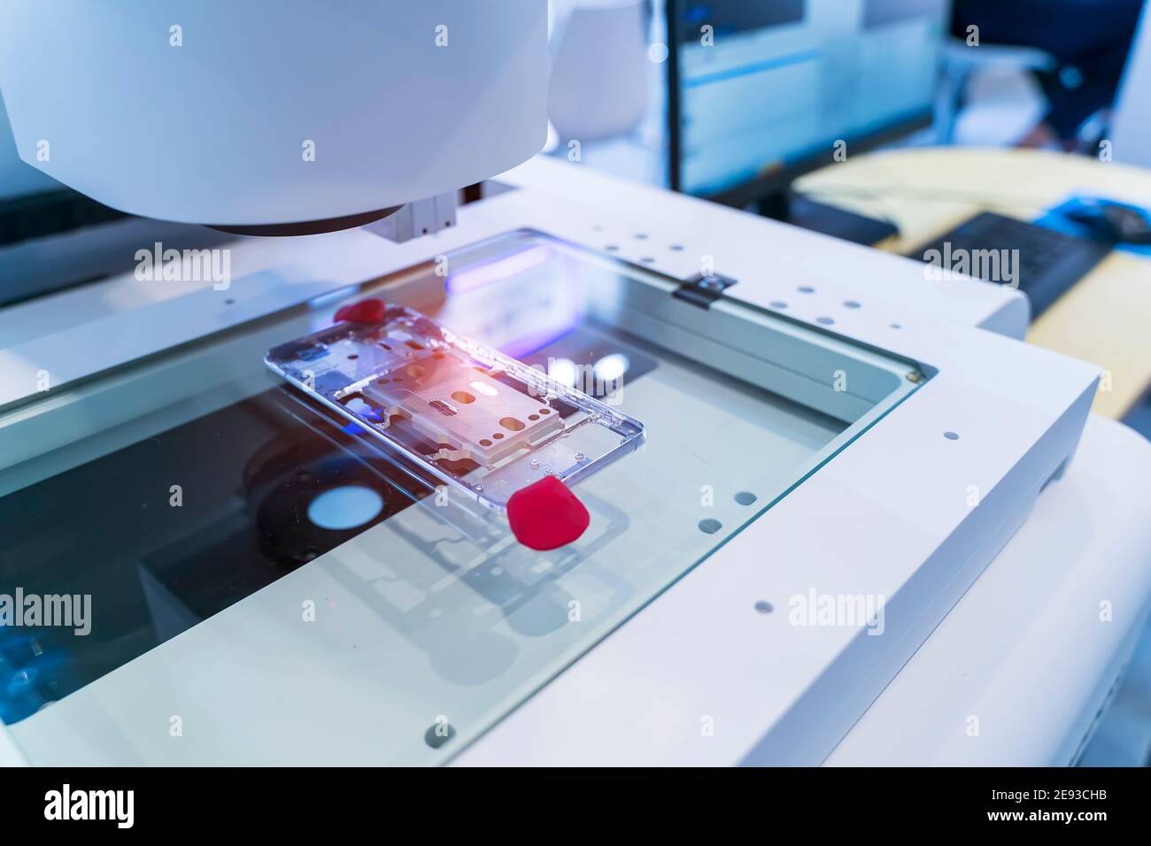Robotic machine vision system in phone factory Stock Photo - Alamy