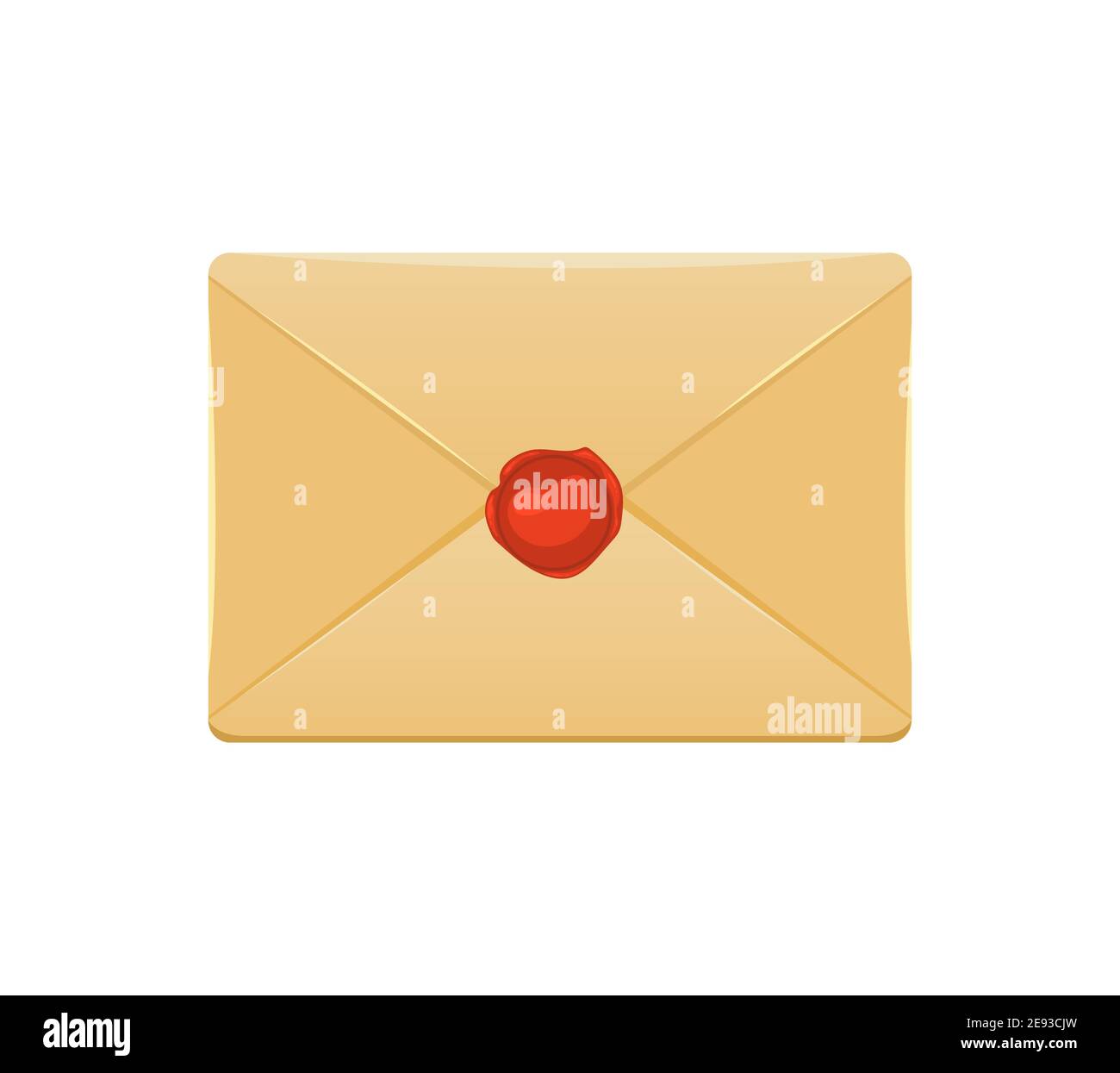 Vector illustration of a letter in a paper envelope. Mail delivery ...