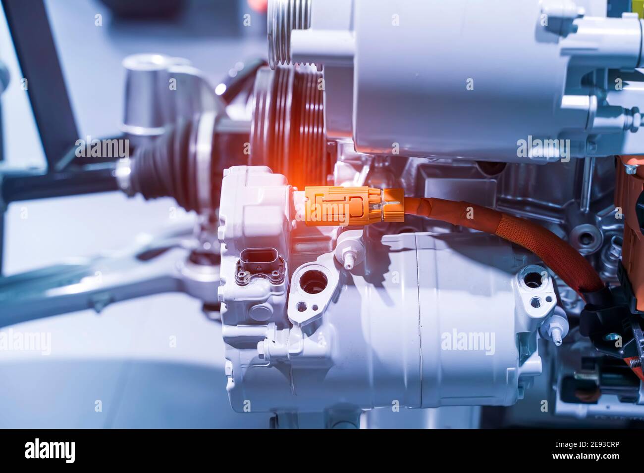 electric system of eco car engine, Automotive part concept Stock Photo ...