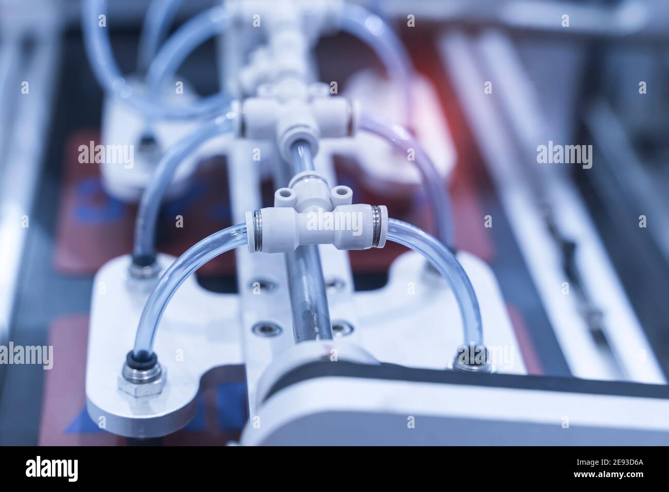 robotic pneumatic piston unit on industrial machine,automation ...