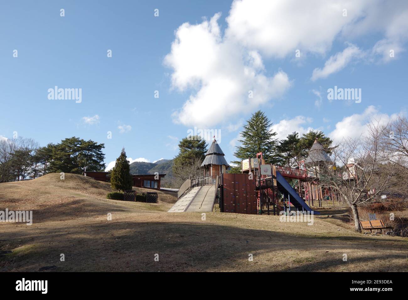 Iida, Japan, 02/02/2021, Kodomo no Mori Park, big park in Iida city ...