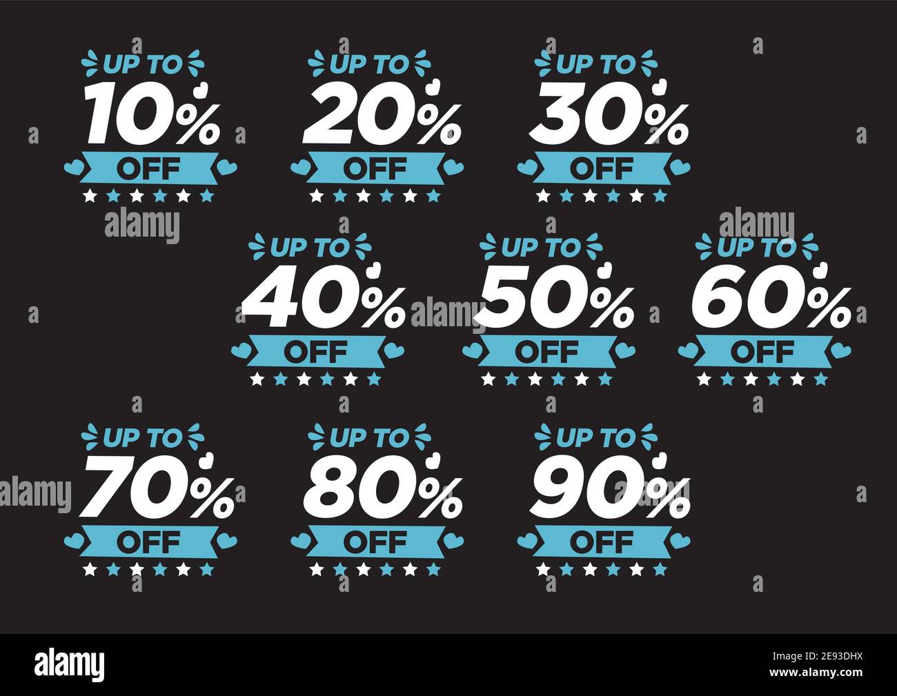 Typography designs of sale offer in perecentage. Promotion badge for ...