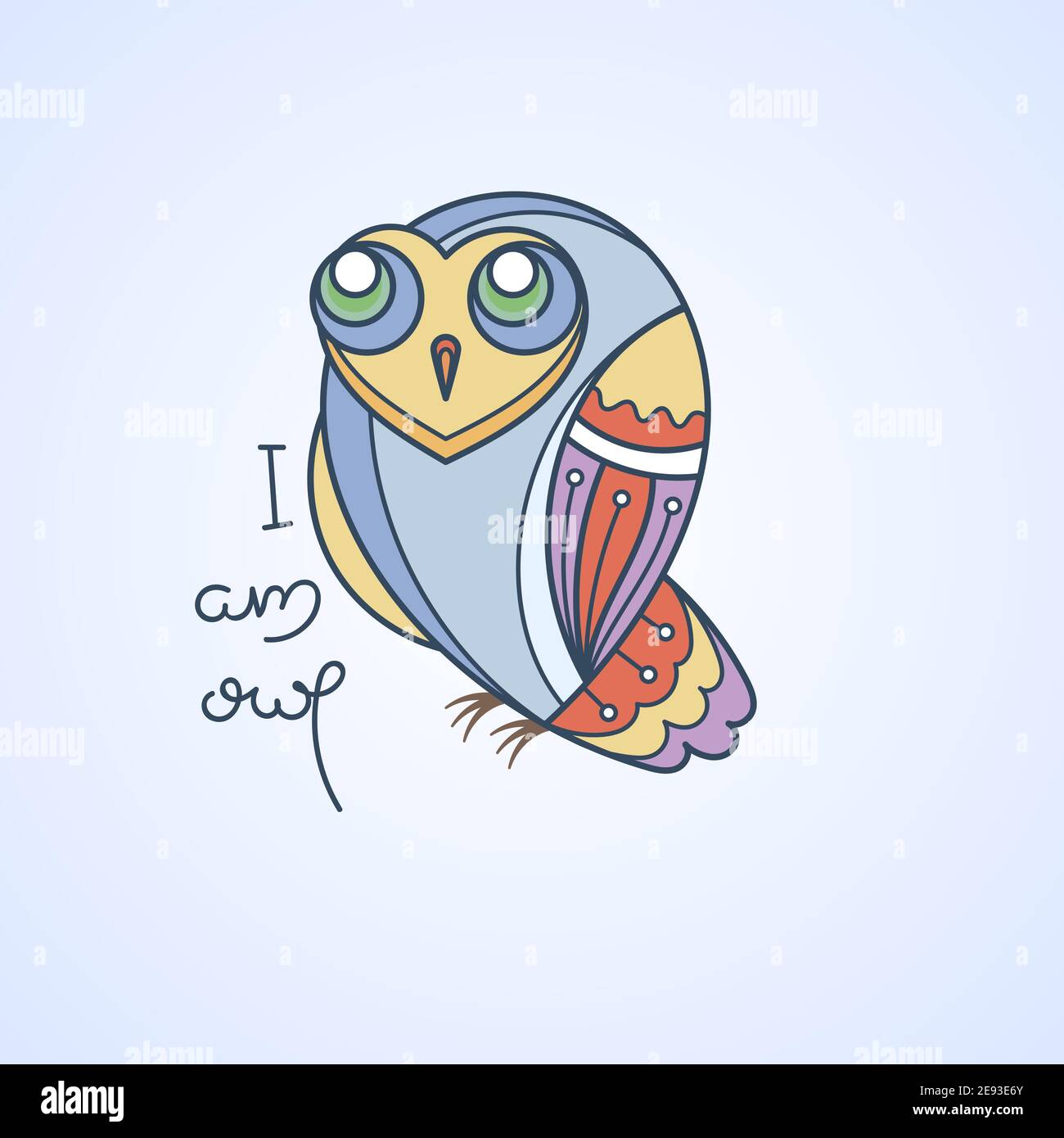 I am owl logo. Doodel isolated emblem design. Kids education symbol. Vector illustration Stock ...