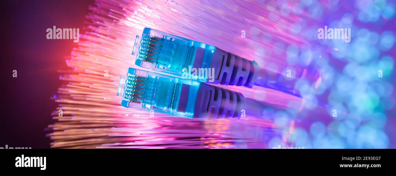 network cables with fiber optical background Stock Photo - Alamy