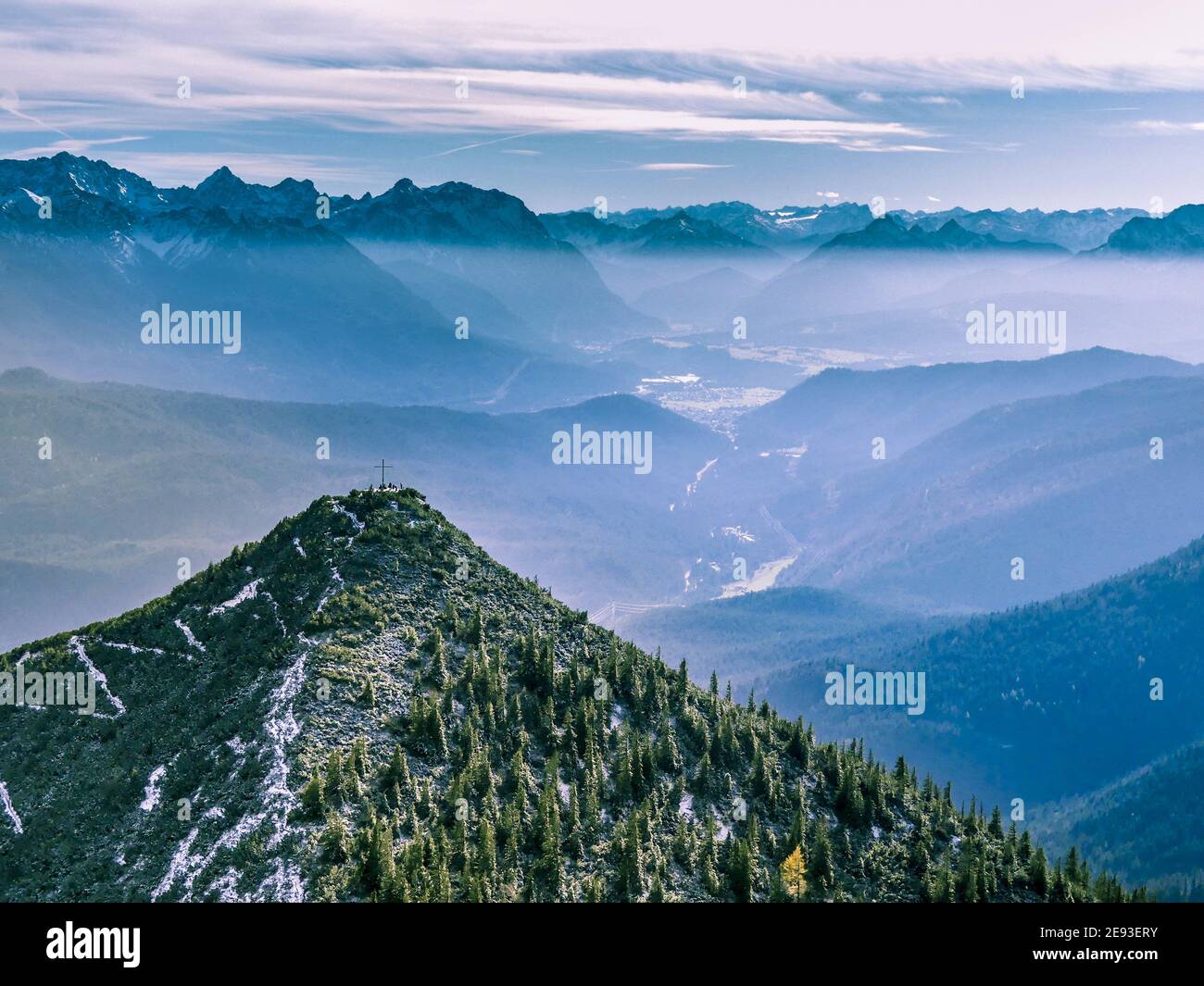 Summit of the Herzogstand in Bavaria from above Stock Photo - Alamy