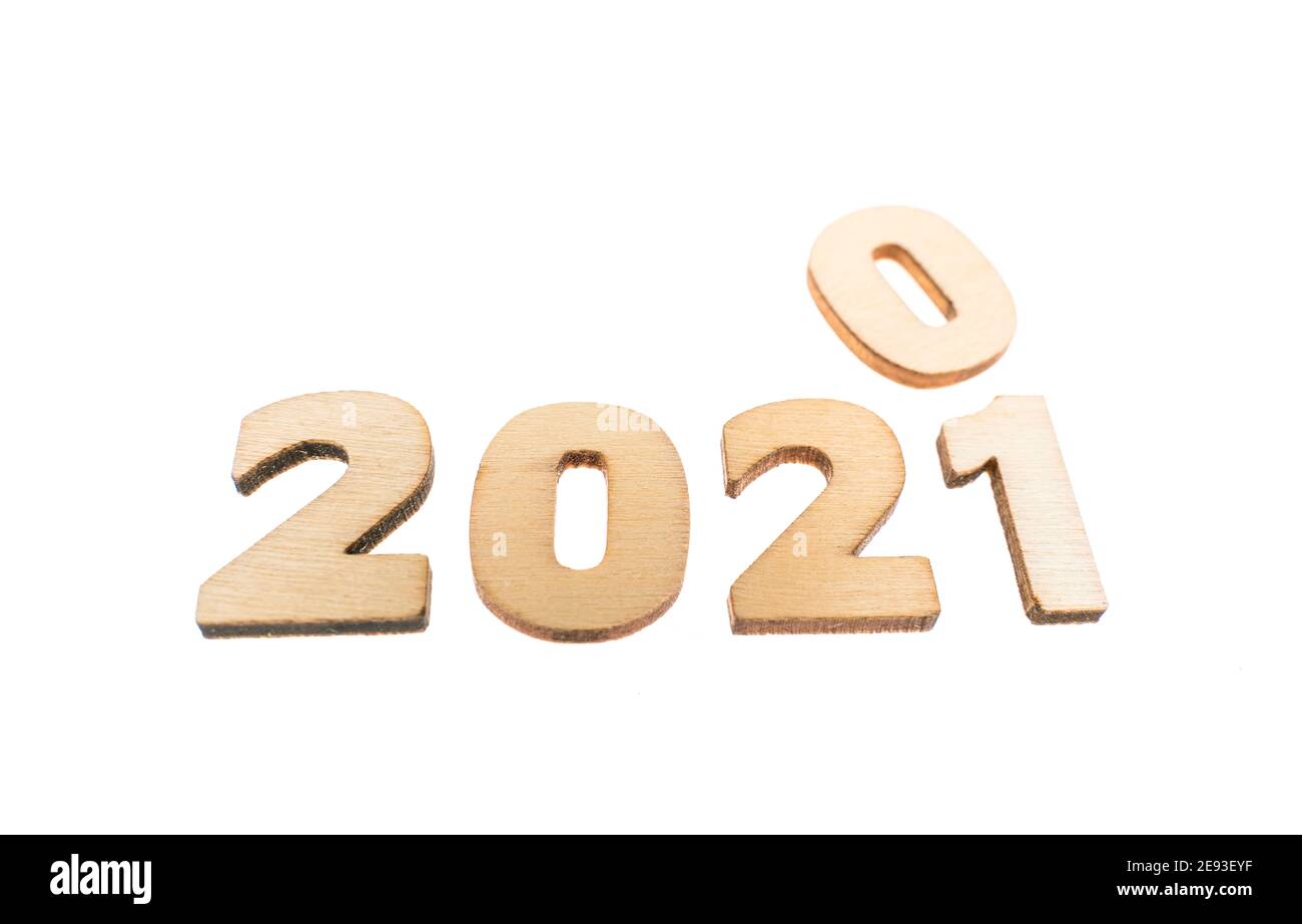 Happy New Year 2021 concept, change 2020 to 2021 number isolated on ...