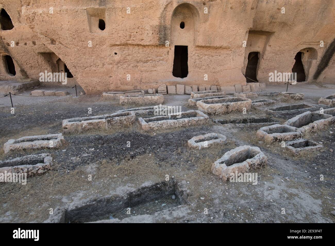 The ancient rock-cut city of Dara, Turkey, featuring cave dwellings ...