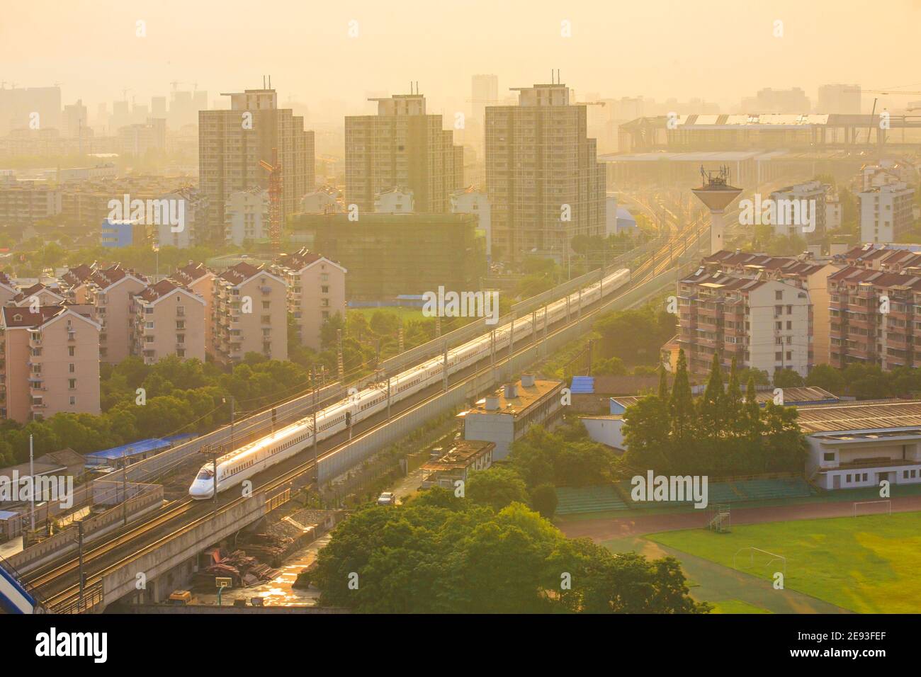 Urban railway track Stock Photo - Alamy