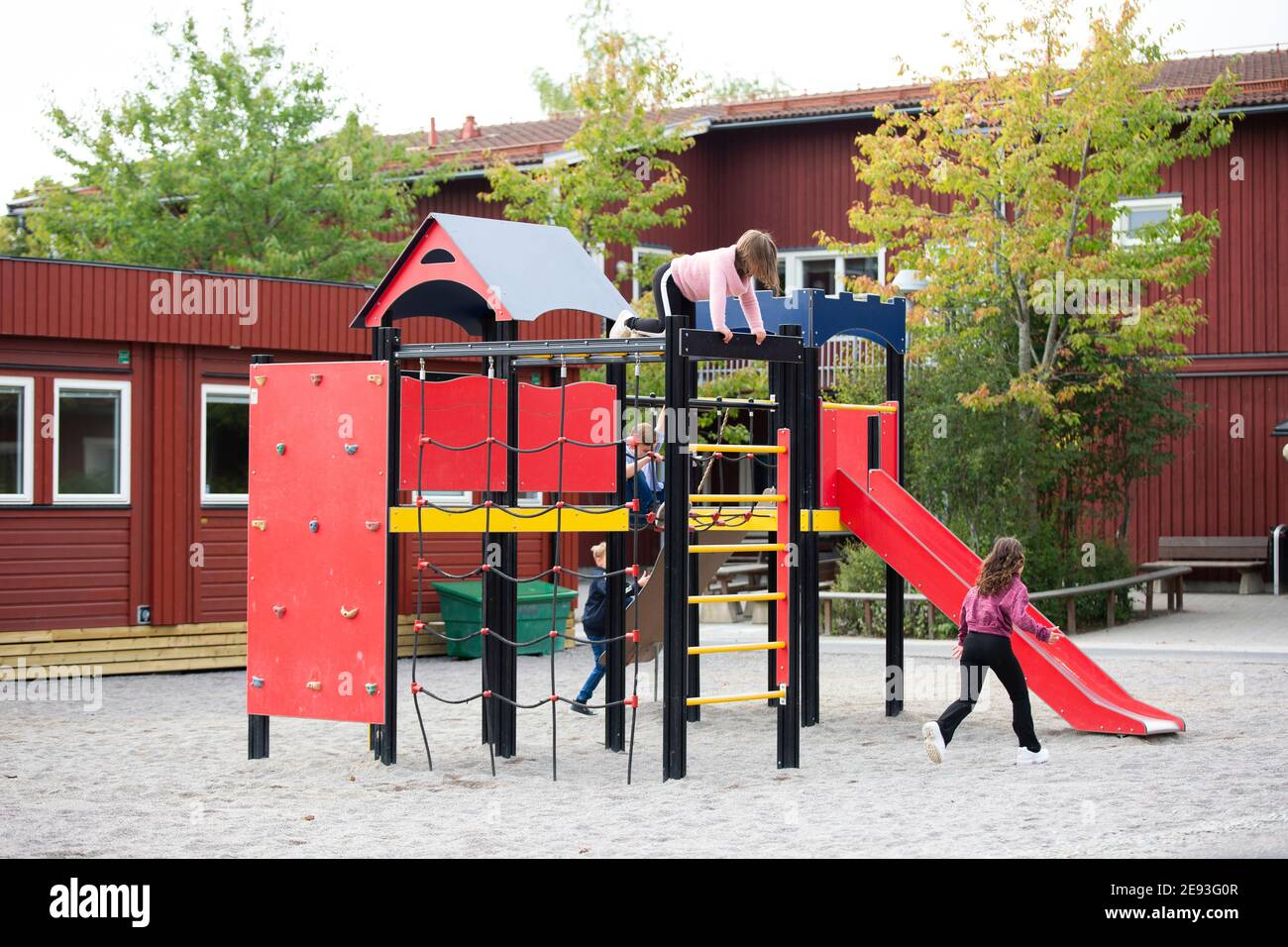 Children playing on playground Stock Photo - Alamy