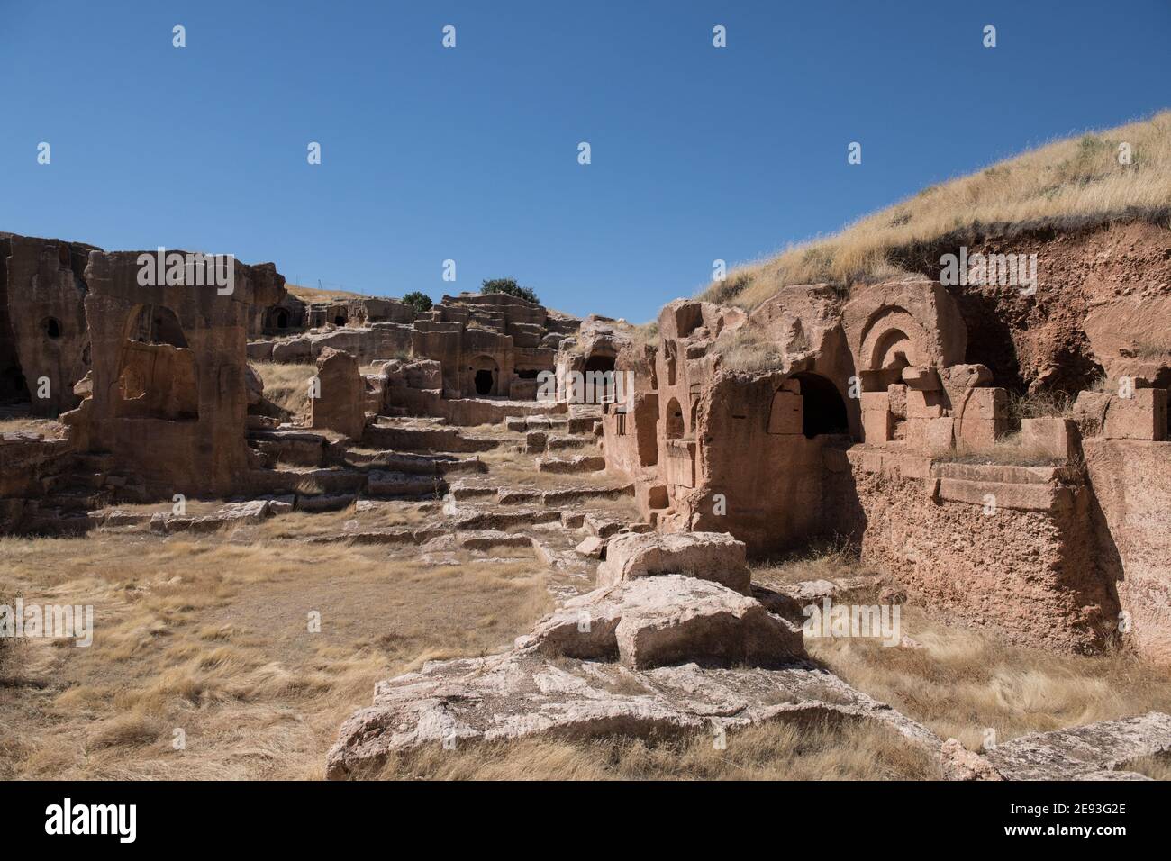 The ancient rock-cut city of Dara, Turkey, featuring cave dwellings ...
