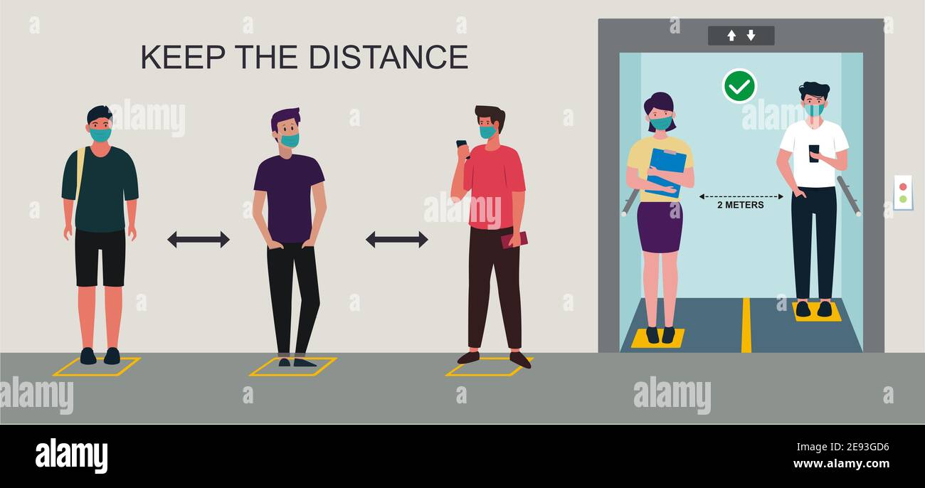 Social distancing maintain in lift and elevator during Coronavirus ...