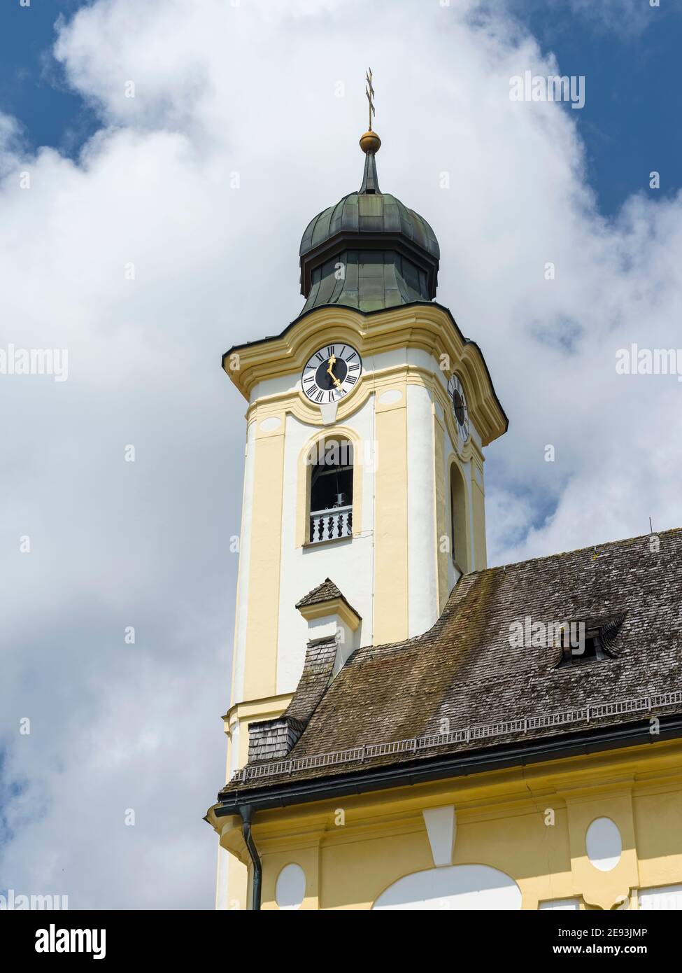 Church Sankt Remigius. Village Schleching in the Chiemgau in the ...
