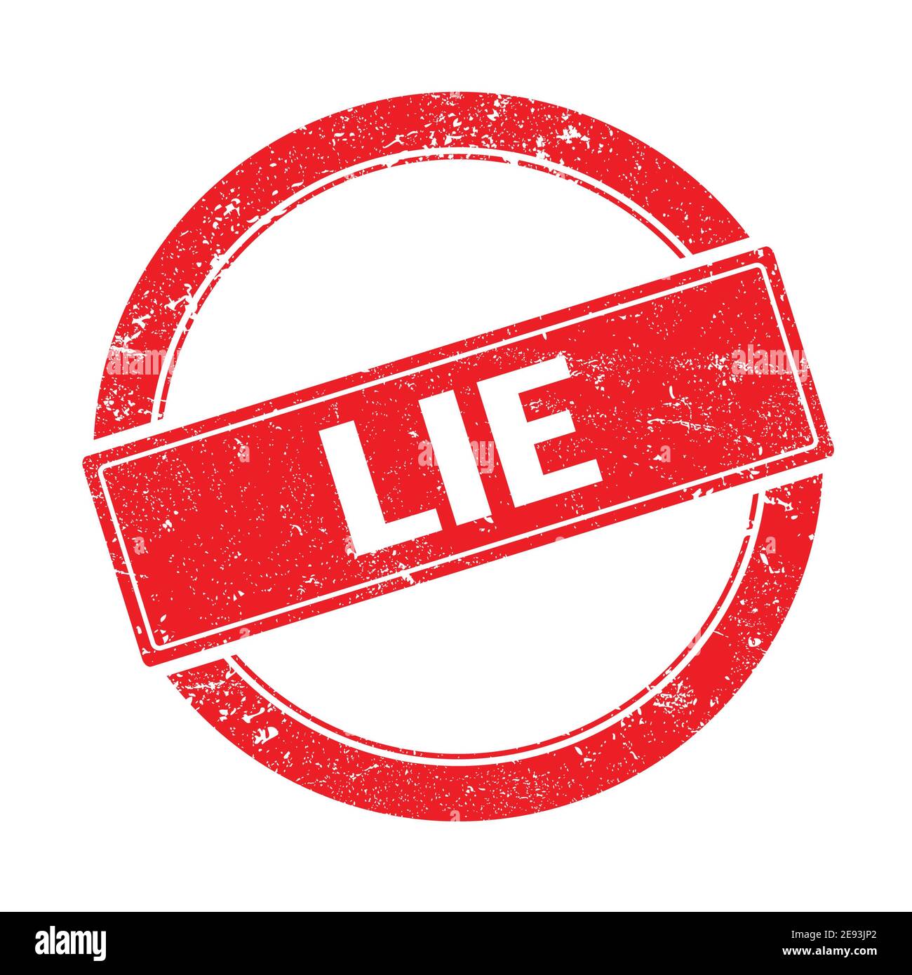 LIE text on red grungy round vintage stamp Stock Photo - Alamy