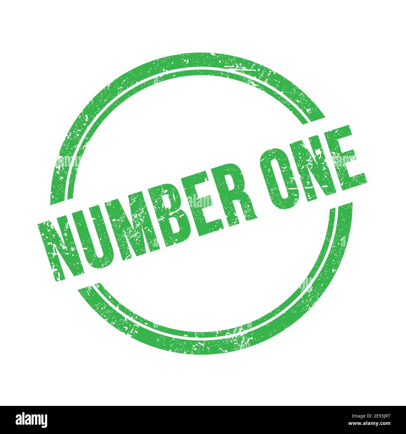 NUMBER ONE text written on green grungy vintage round stamp Stock Photo ...