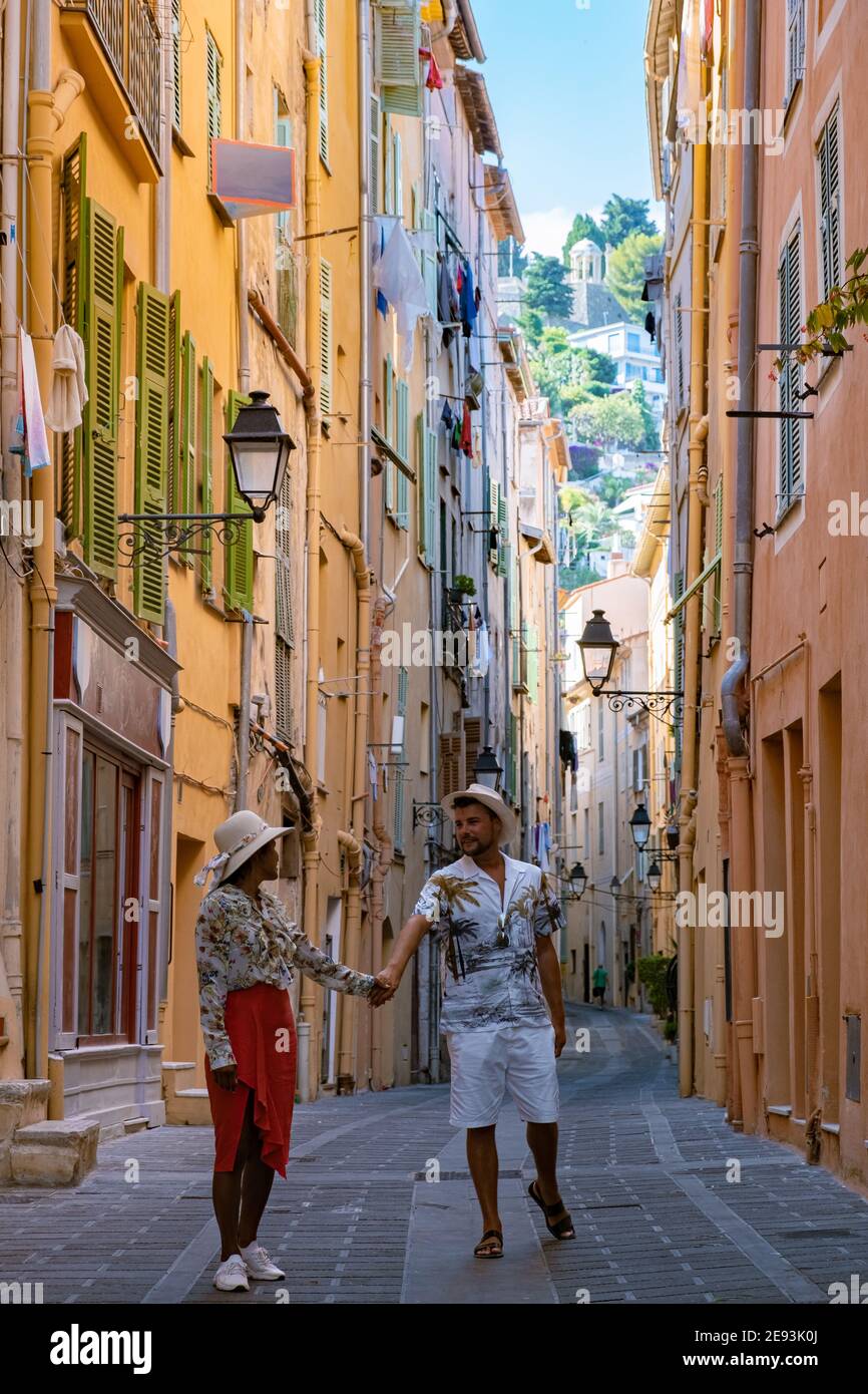 View on old part of Menton, Provence-Alpes-Cote d'Azur, France Europe ...
