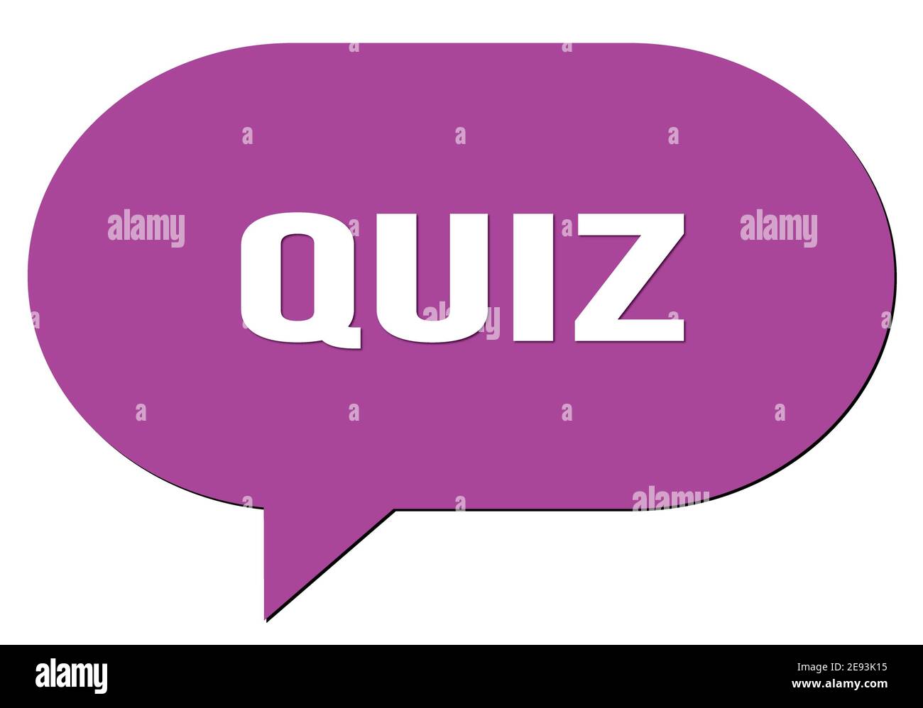 QUIZ text written in a violet speech bubble stamp Stock Photo - Alamy