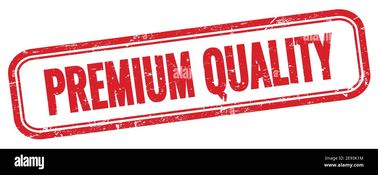 PREMIUM QUALITY text on red grungy rectangle stamp Stock Photo - Alamy