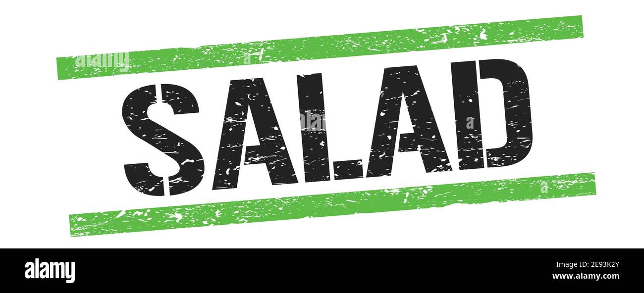 SALAD text on black green grungy lines stamp sign Stock Photo - Alamy