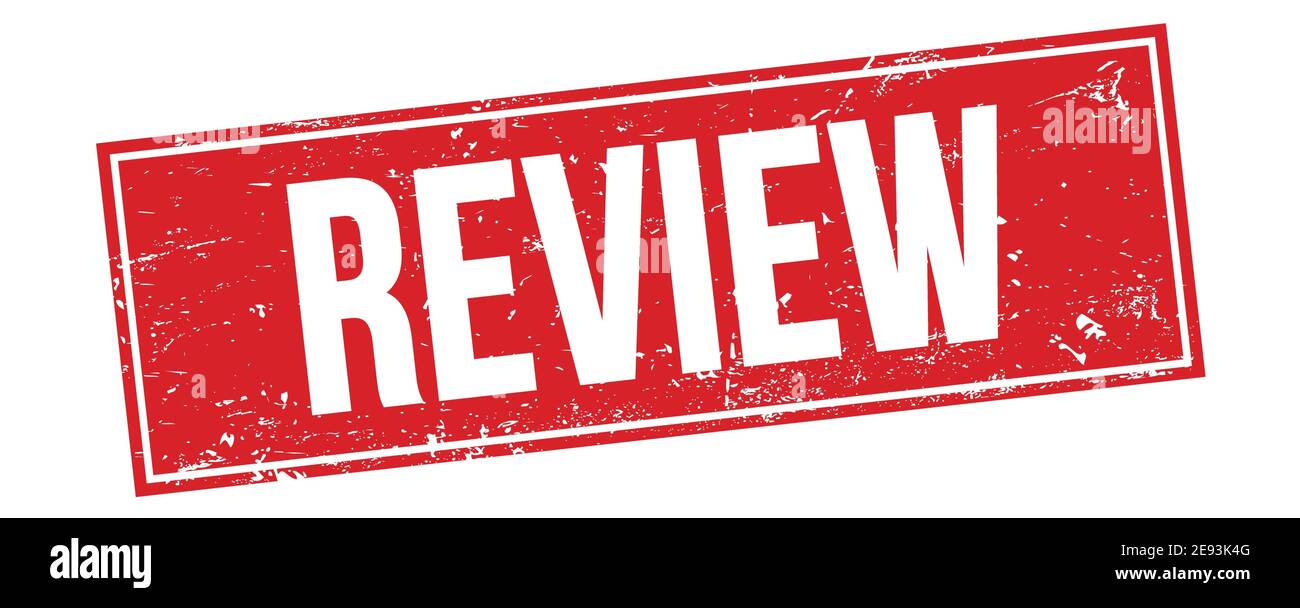 REVIEW text on red grungy rectangle stamp sign Stock Photo - Alamy