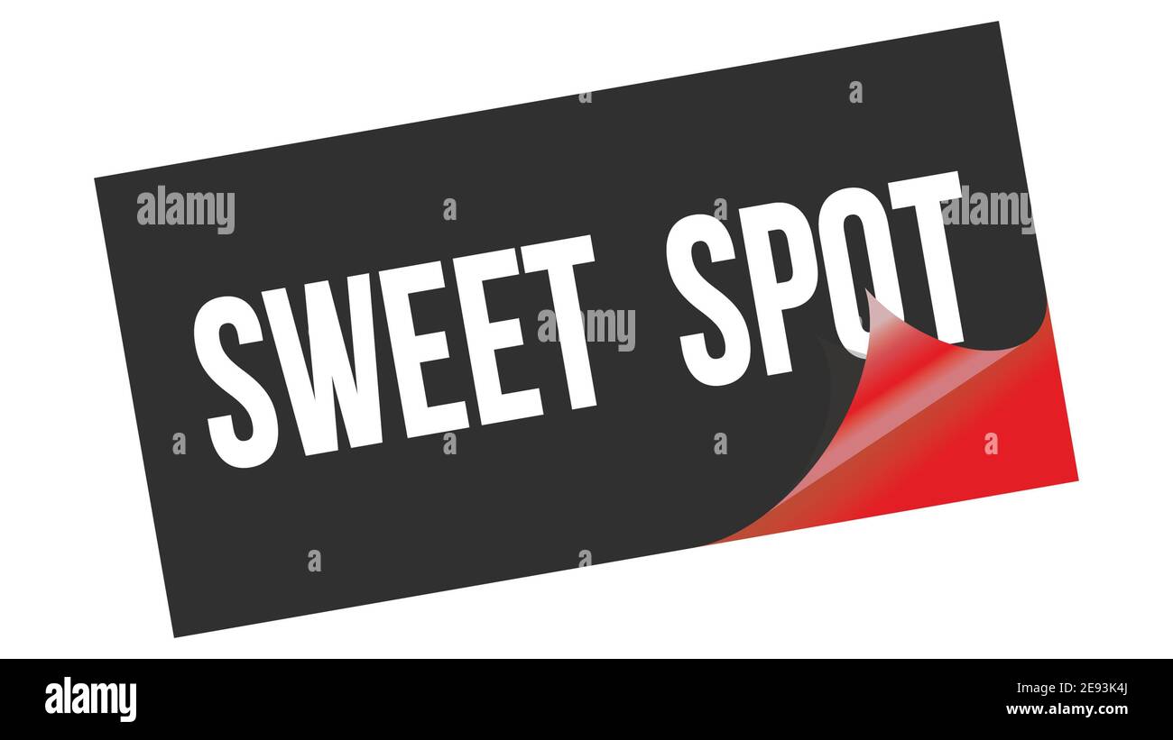 SWEET SPOT text written on black red sticker stamp Stock Photo - Alamy