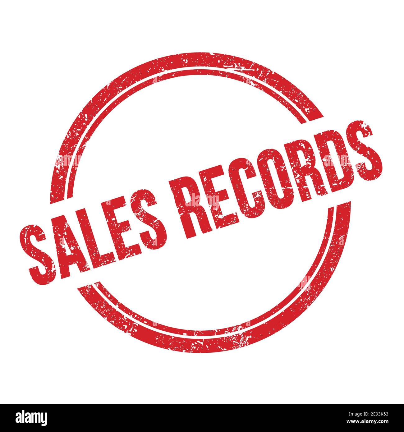 SALES RECORDS text written on red grungy vintage round stamp Stock ...
