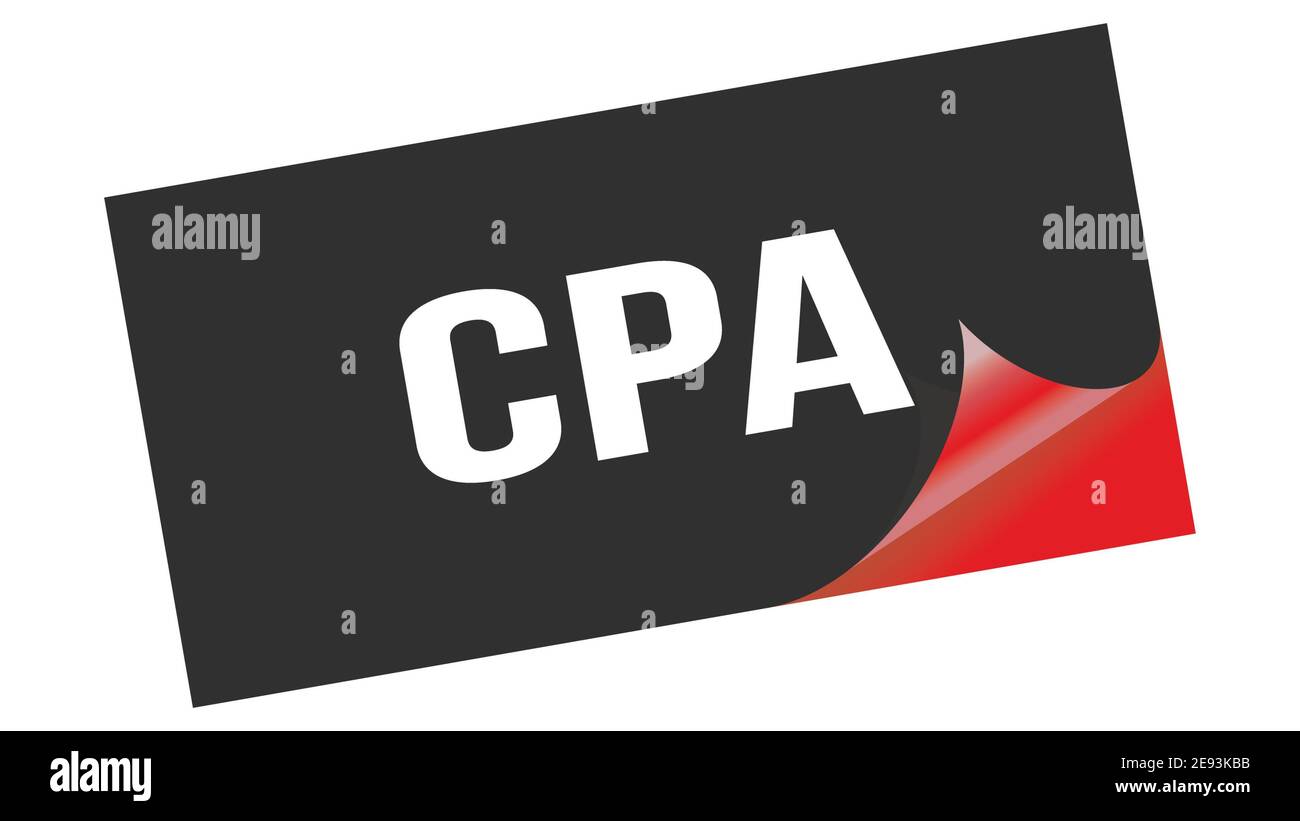CPA text written on black red sticker stamp Stock Photo - Alamy