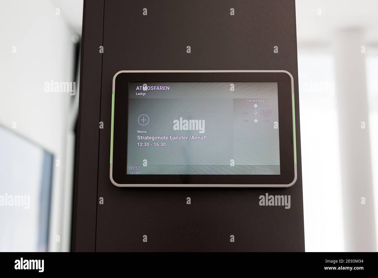 Low angle view of screen in front of meeting room Stock Photo - Alamy