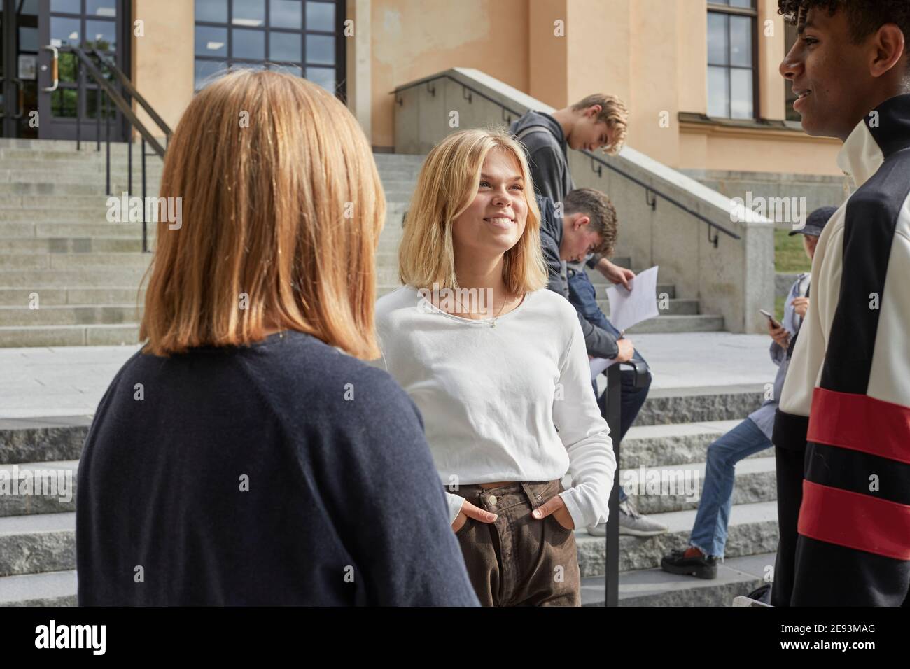 Teenagers talking together Stock Photo - Alamy