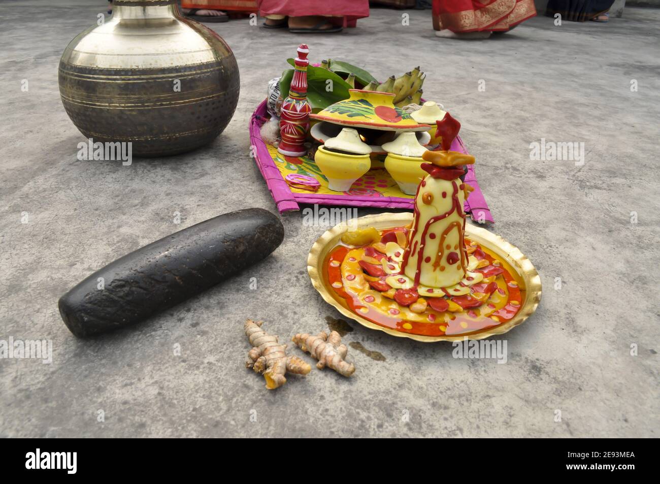 Closeup shot of Indian national sweet with bananas, ginger with ...