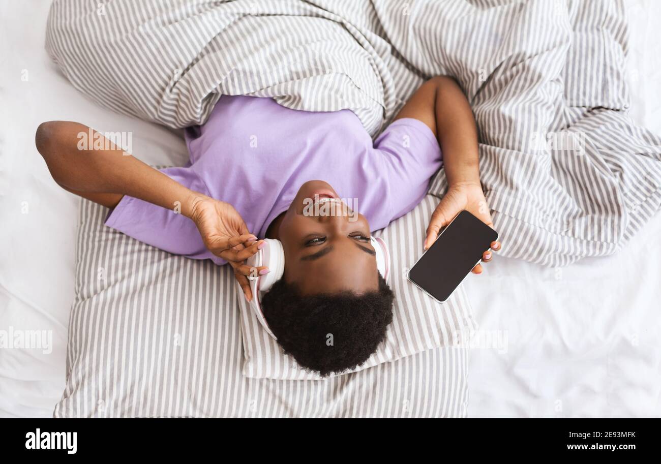 Great morning with favorite music, day off and free time Stock Photo ...