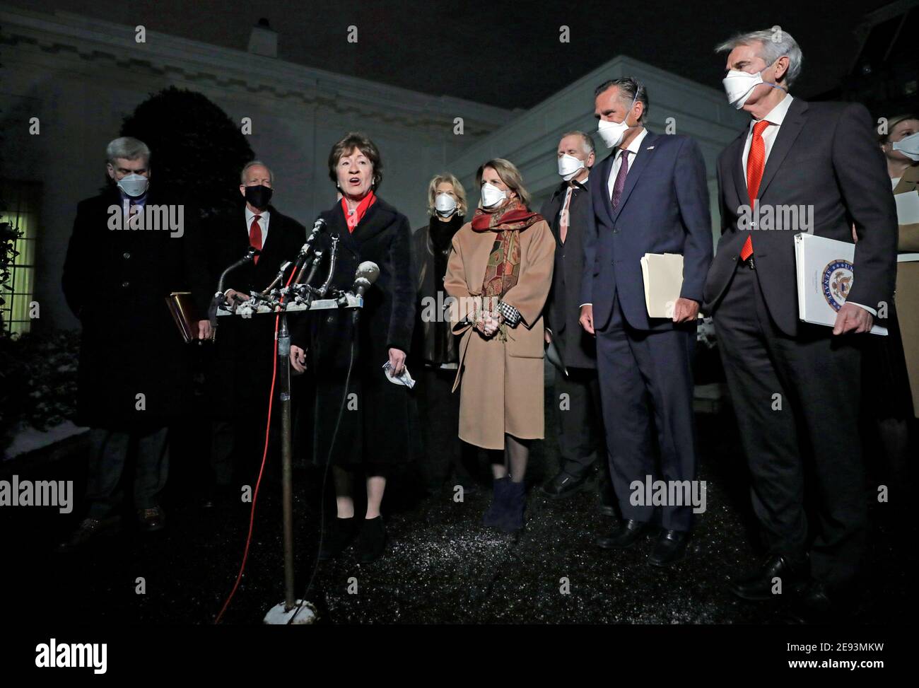 United States Senator Susan Collins (Republican of Maine) makes a ...