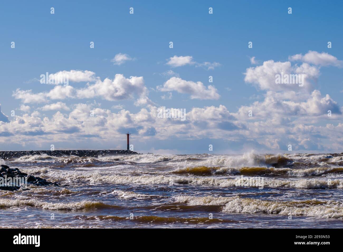 Rough sea at a jetty hi-res stock photography and images - Alamy