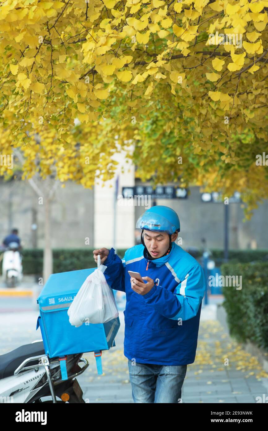 Running take-out meals Stock Photo - Alamy