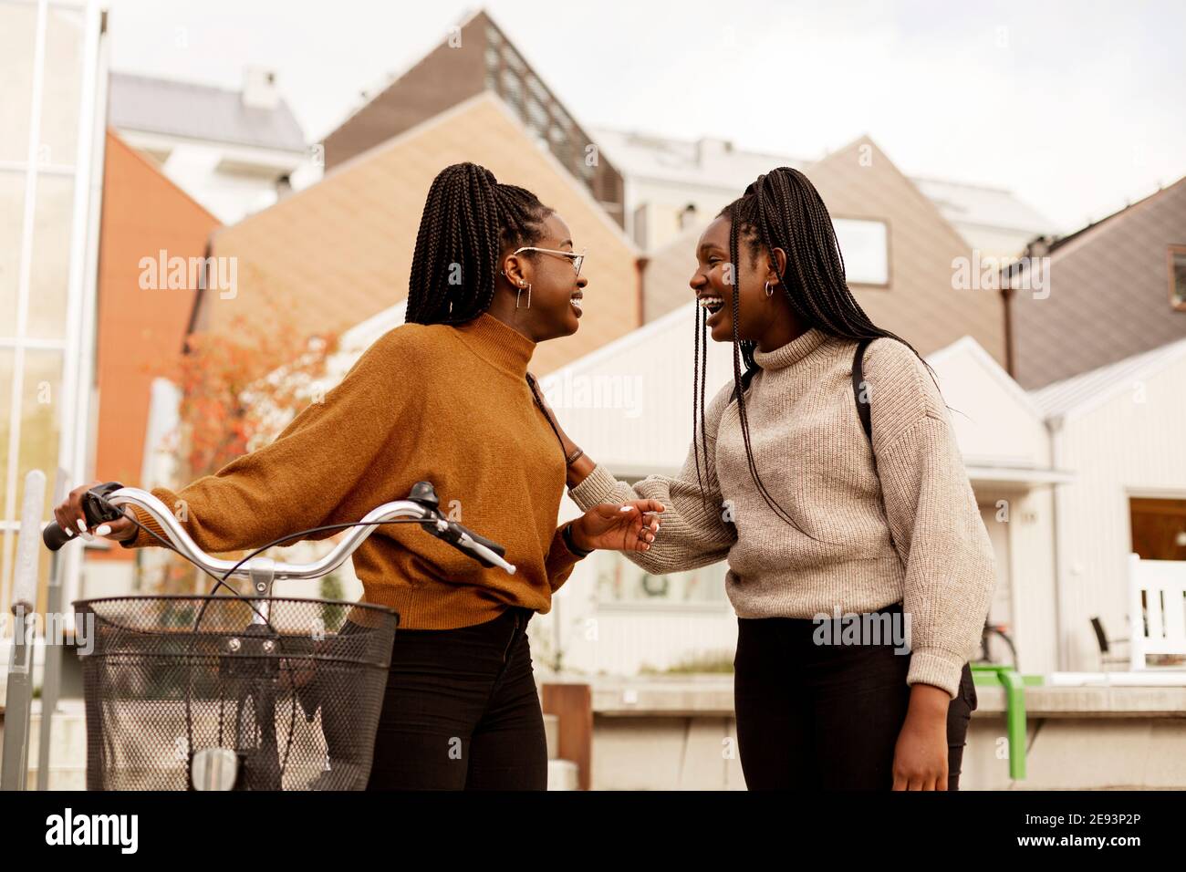 Smiling female brunette student talking hi-res stock photography and ...