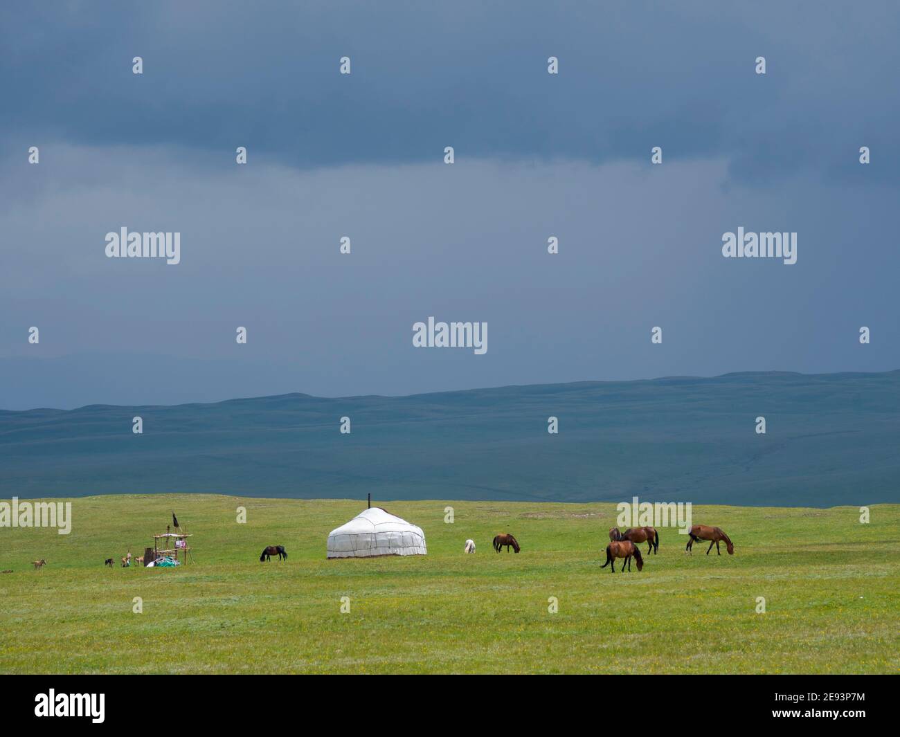 Traditional yurt the Alaj valley in the Pamir Mountains, Asia, Central ...