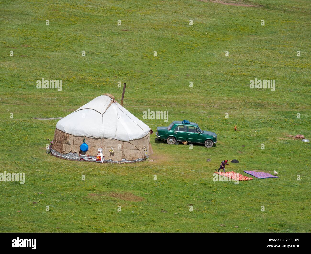 Traditional yurt the Alaj valley in the Pamir Mountains, Asia, Central ...