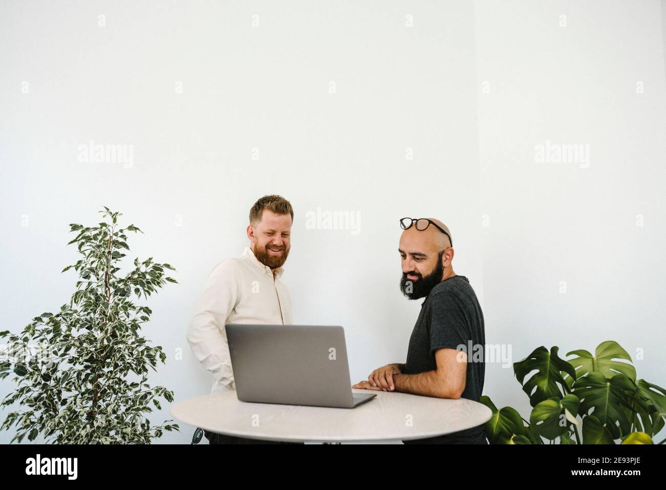 Men using laptop in office Stock Photo - Alamy