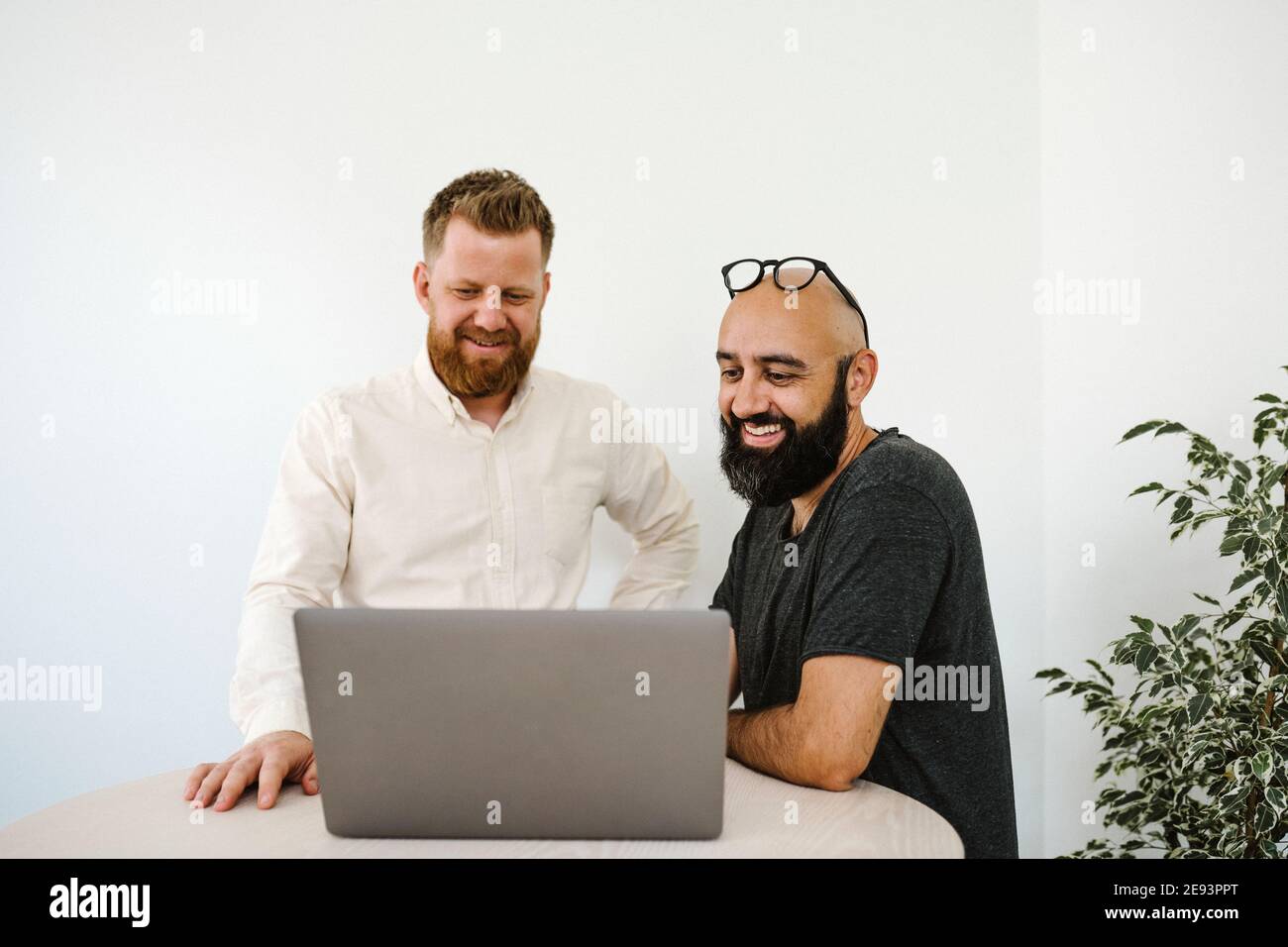 Men using laptop in office Stock Photo - Alamy