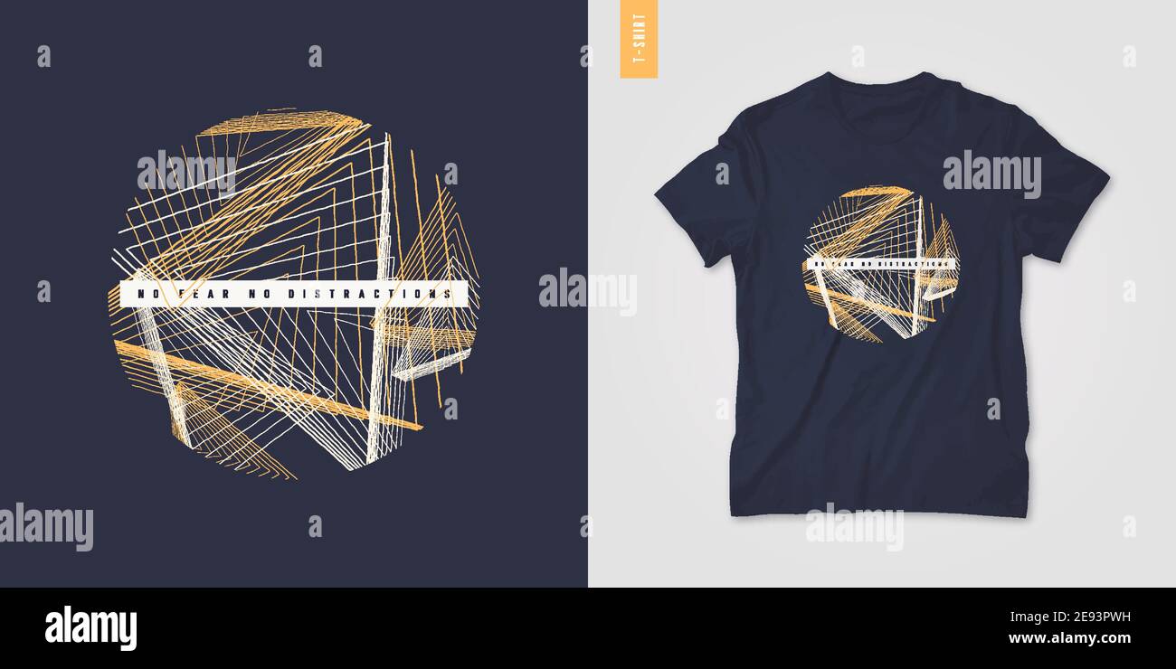 Geometric mens t-shirt design, graphic print, vector illustration Stock ...