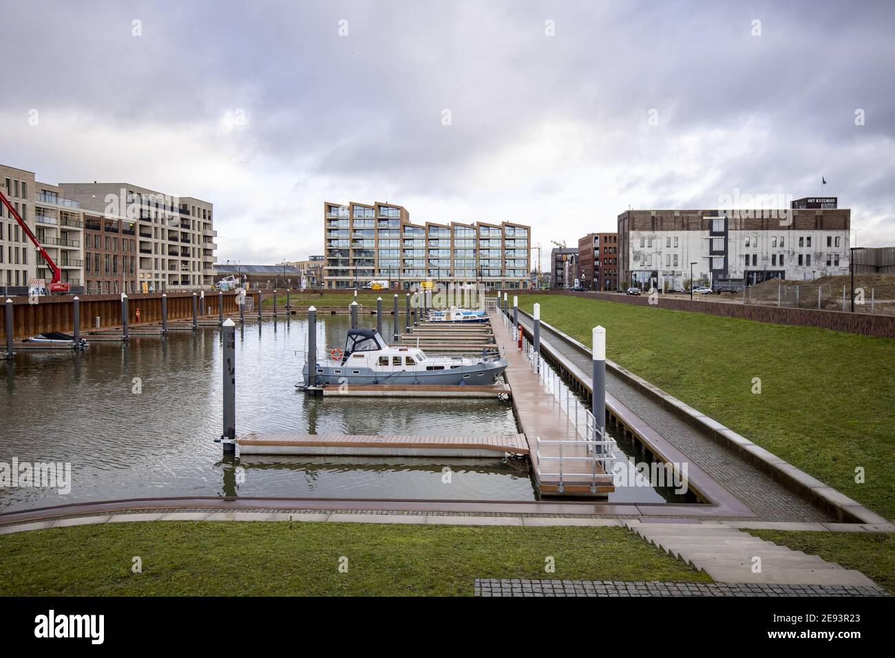High water level at new recreational port with luxury apartment ...