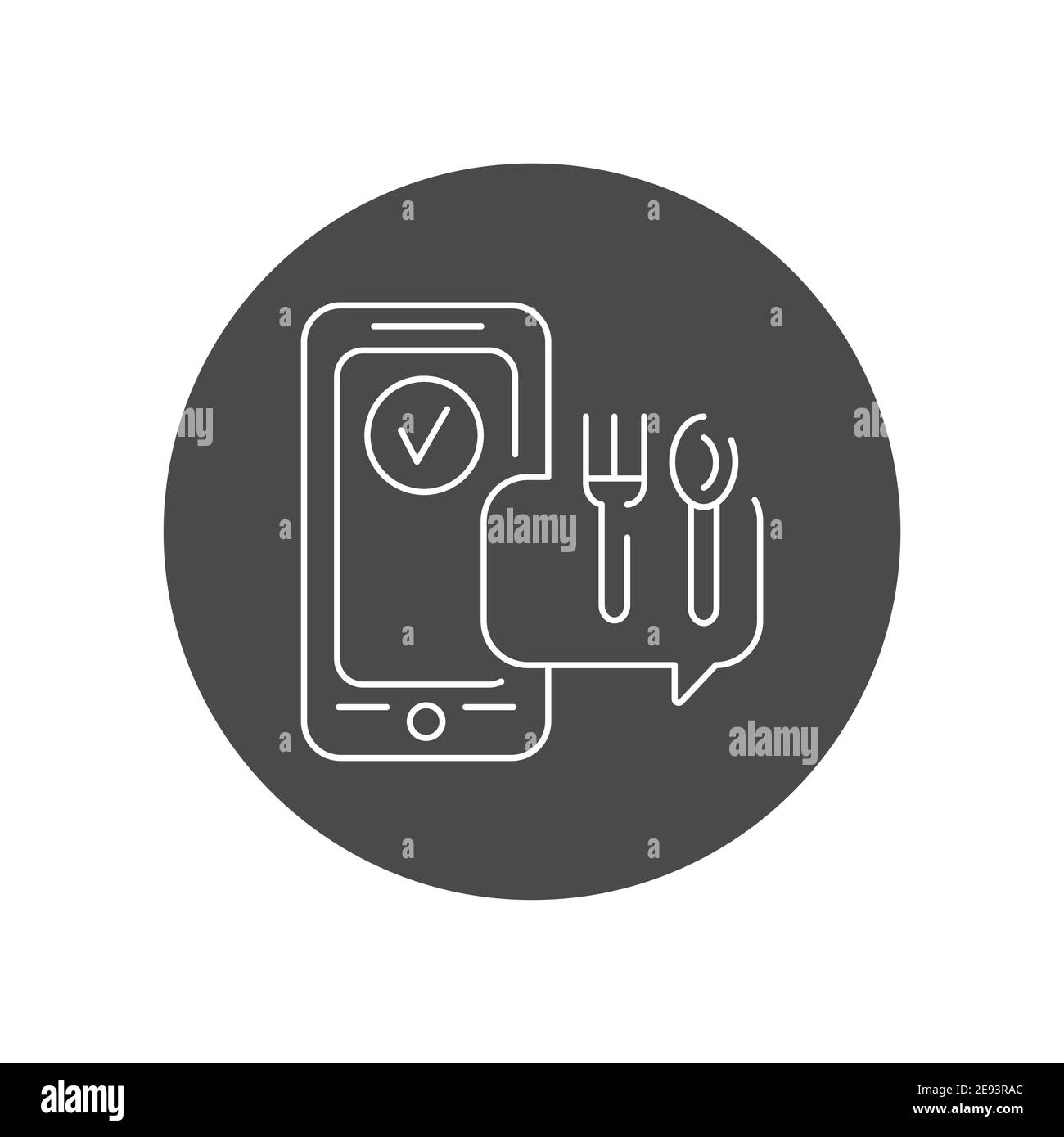 Order food mobile application in smartphone black glyph icon. Pictogram ...