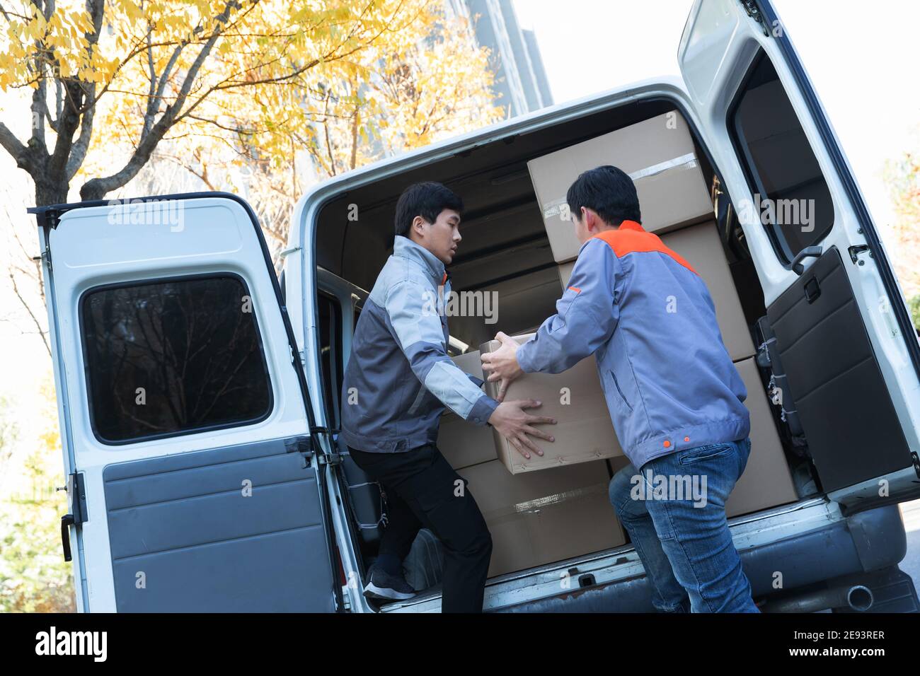 Logistics personnel handling the goods Stock Photo - Alamy