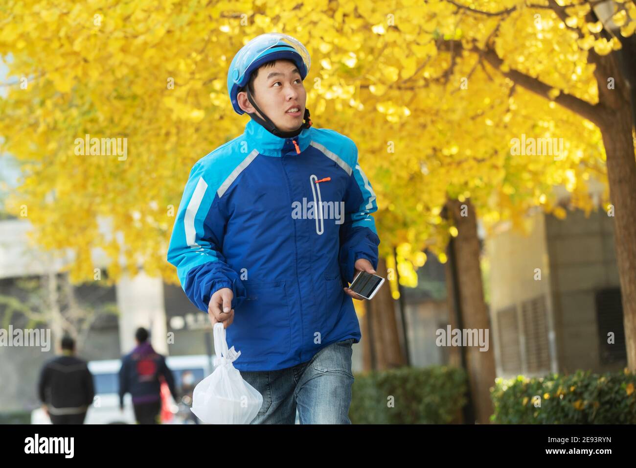 Running take-out meals Stock Photo - Alamy