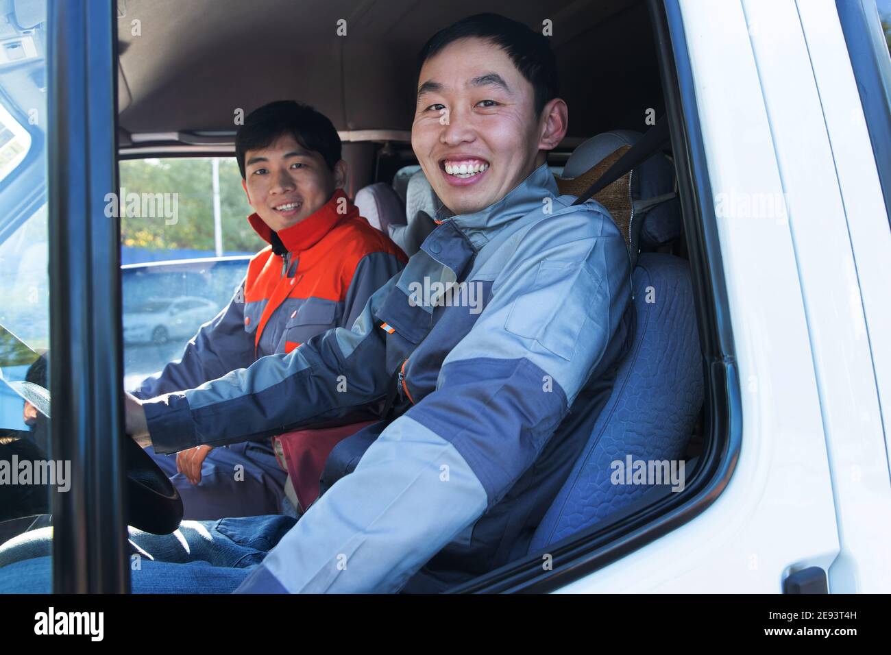 Driving trucks logistics personnel Stock Photo - Alamy