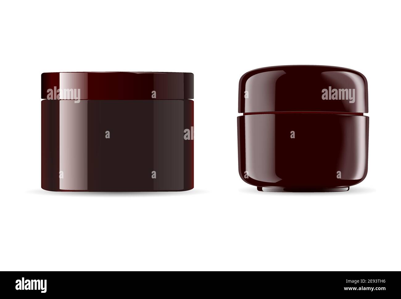 Cream jar. Plastic cosmetic bottle mockup, vector. Round creme jar ...