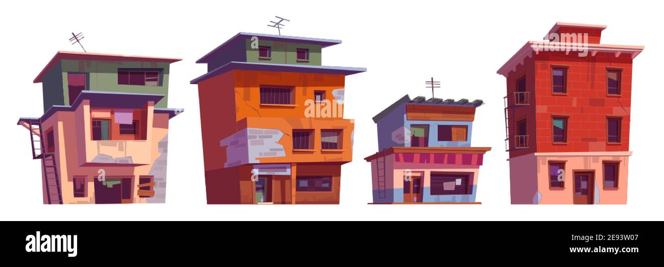 Poor Neighborhood Stock Vector Images - Alamy